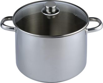 Aro Alleskocher, mit Deckel, Edelstahl, silber, Fleischtopf, Induktion, Ofenfest (Ø 24 cm)
