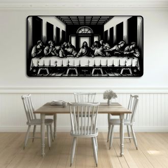 Generic Moderne minimalistische Metall-Wandkunst: Das letzte Abendmahl Jesu, Kunstwerk von Leonardo da Vinci, Wanddekoration Das letzte Abendmahl, religi&ouml;se, 