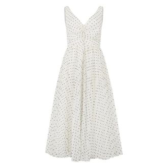 Red Valentino Femme, Robes, Blanc, Taille: 42 FR Robe Trap&egrave;ze &agrave; Col en V