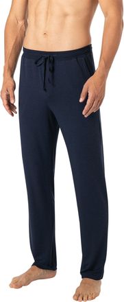 Hanro Herren Pyjamahose blau Jersey-Baumwolle unifarben
