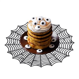 Generico Schwarze Spinnennetz-Tischdecke, Halloween-Tischdecke, wasserdicht, mit Spinnennetz-Design, w&auml;rmeisolierend, rutschfest, multifunktional, festlich