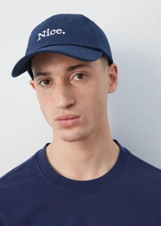 Mango Casquette coton message brod&eacute; bleu marine - Homme - Taille unique - MANGO MAN