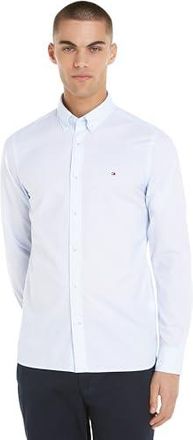 Tommy Hilfiger Chemise Homme Slim Fit Col Pointu, Multicolore (Optic White/Vessel Blue), 3XL