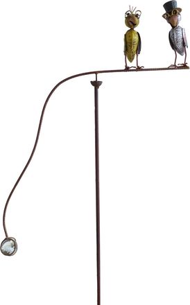 Generic Gartenpendel Vogel mit Brille und Hut | Blumenstecker Gartenstecker Gartendeko Stecker | 127x60 cm