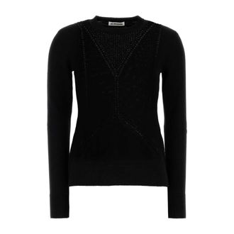 Jil Sander Schwarzer Wollmischpullover - - Knitwear - Damen - Schwarzk - M