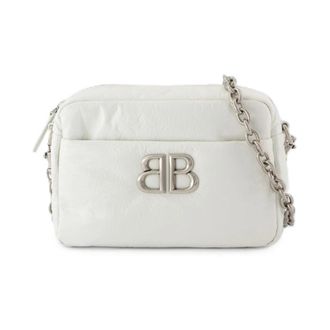 Balenciaga Wei&szlig;e Leder Kamera Schultertasche - - Bags - Damen - Wei&szlig; - ONE SIZE
