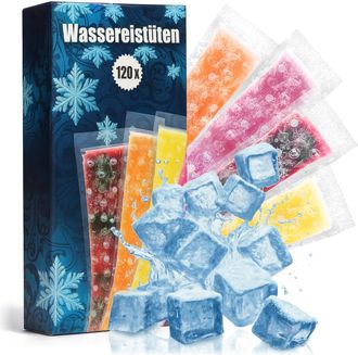 Com-Four 120x Wassereist&uuml;ten - Mini-Gefrierbeutel - Eisform f&uuml;r hausgemachtes Wassereis - Stangenwassereis-T&uuml;te mit Zipverschluss (120 St&uuml;ck - Wassereist&uuml;te tr