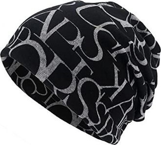 Generic Cocila Col Bonnet Unisexe ÉCharpe Chapeau Femmes & Hommes Wrap Turban TêTe dimpression À Volants Casquettes De Baseball Marron (Black M) Chapeau Homme