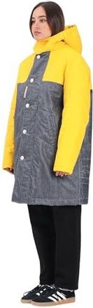 Dsquared2 Trench imperm&eacute;able colorblock jaune et denim pour femmes, gar&ccedil;ons et enfants 12A - S, bleu, M