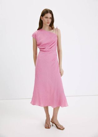 Mango Robe fluide asym&eacute;trique rose - Femme - XS - MANGO