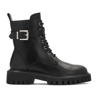 Kazar Femme, Chaussures, Noir, Taille: 39 EU Bottes en cuir d&eacute;cor&eacute;es de rayures