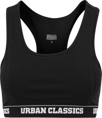 Urban Classics Damen Sport Tank Top Ladies Logo Bra TB1490, Gr. X-Large, Schwarz (Black 7)
