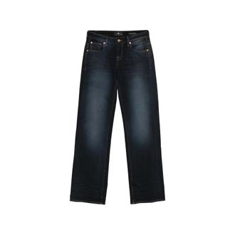 7 For All Mankind Low Straight - - Jeans - Damen - Blau - W24