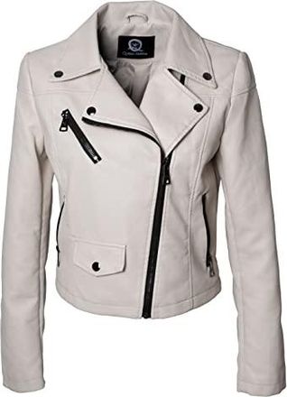 Queen Helena Y3005 Y3005 Veste à ongles en cuir synthétique pour femme, beige, XL