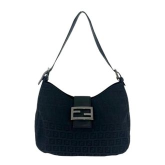 Fendi Pre-owned Zucchino Canvas Leder Schultertasche - - Pre-owned - Damen - Schwarzk - ONE SIZE