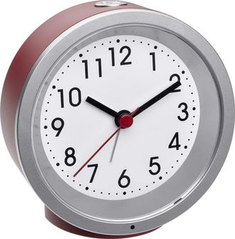 TFA Dostmann Wecker analog, 60.1034.05, ohne Ticken, mit Hintergrundbeleuchtung, rot, (L) 103 x (B) 39 x (H) 99 mm