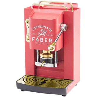 Faber Italia Pro Deluxe PROCHERRYBASOTT Pad-Kaffeemaschine 44 mm, rot