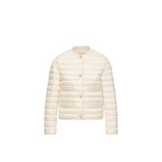 Moncler Moncler Circaete Braided Trim Short Down Jacket, Women, White, Size: 00