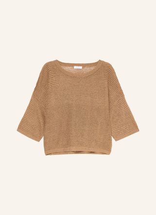 Darling Harbour Darling Harbour Strickshirt Aus Leinen braun