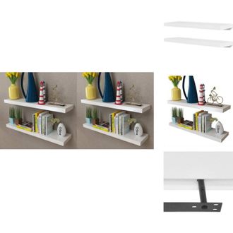 vidaXL Wandregale - Living Wandregale 4 Stk. Wei&szlig; 80 cm - Wei&szlig;