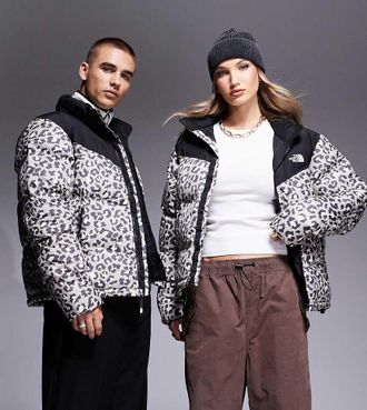 The North Face Saikuru - Doudoune à imprimé léopard avec logo - Gris - Exclusivité ASOS-Multicolore