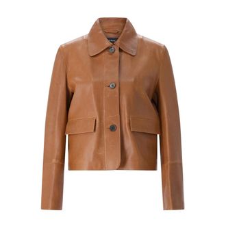 Arma Femme, Vestes, Brun, Taille: 44 FR Leather Vestes