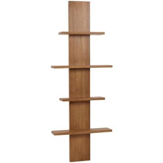 Hhg Neuwertig] Teak-Wandregal HHG 499, Badregal Hängeregal Regal, hochwertiges B-Grade-Teak (Kernholz, 20-30 Jahre), 51x56x15cm