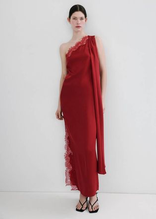 Mango Robe asym&eacute;trique foulard rouge - Femme - XS - MANGO