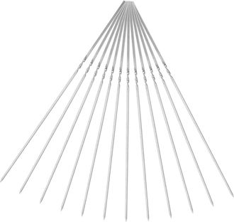 Soimiss 20 St&uuml;ck Teiliges Edelstahl Grillspie&szlig; Flache BBQ Spie&szlig;e Rostfrei Wiederverwendbar f&uuml;r Lamm H&auml;hnchen und Gem&uuml;se f&uuml;r Outdoor Grill Camping Picknick Gri