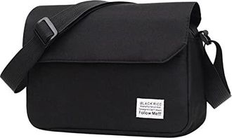 Generic Sac à bandoulière classique en nylon pour homme ou femme, sac à déjeuner avec bandoulière, Noir, Taille unique