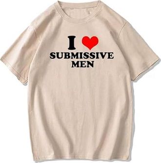 Keephen I Love Submissive Men Things T-Shirt Dr&ocirc;le Lettre Impression 3D Manches Courtes Col Rond Casual Tee Shirts Tops pour Femmes Hommes