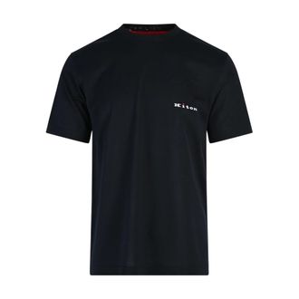 Kiton Schwarze Baumwoll-T-Shirts und Polos - - Tops - Herren - Schwarzk - 2XL