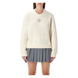 Casablanca Femme, Sweatshirts et sweats &agrave; capuche, Blanc, Taille: 40 FR SweaT-shirt Molleton Ras du Cou