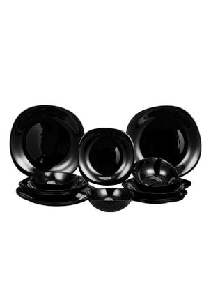 Boxxx Tafelservice, Schwarz, Glas, 16-teilig, Uni, Lfgb, lebensmittelecht, Essen & Trinken, Geschirr, Geschirr-Sets, Tafelservice