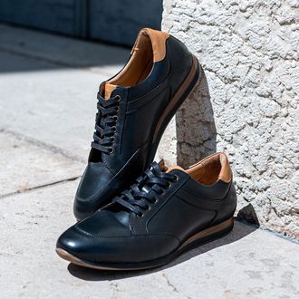 Bexley Belbara - Sneaker homme noir patin&eacute;