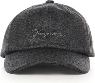 Jacquemus Homme, Accessoires, Gris, Taille: 58 CM La Casquette Cachemiro