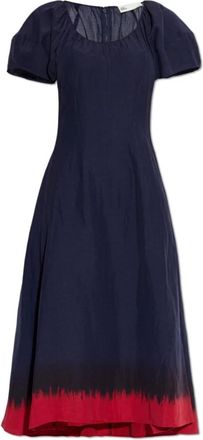 Tory Burch Femme, Robes, Bleu, Taille: 38 FR Robe Midi &agrave; Col Rond