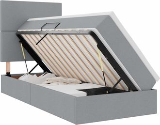 vidaXL Letto Con Contenitore Led E Materasso Grigio Chiaro Vidaxl