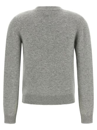 Self Portrait 3D Floral-Appliqu&eacute; Wool Blend Sweater - Grey