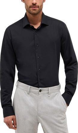 Eterna Male Performance Shirt unifarben Slim FIT 42_H_1/1, 1/1, schwarz