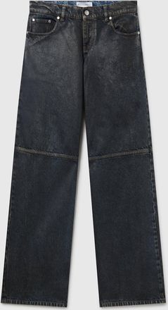 Stella McCartney Waxed-Finish Straight-Leg Denim Jeans, Woman, Aged blue, Size: 26
