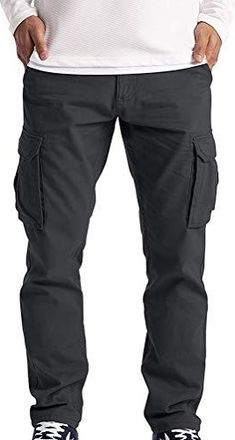 TOMWELL Homme Pantalon Cargo avec Grandes Poches Latérales Hommes Jogging Pantalon Travail de Loisirs Casual Workout Vêtement Mode Pantalon De Sport Streetwea
