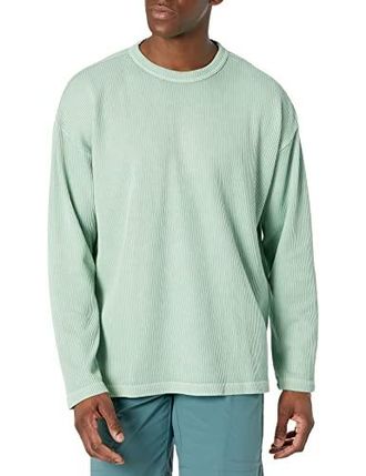 Reebok Mens Standard Natural Dye Crewneck Sweater, Stucco/White Splatter, Small
