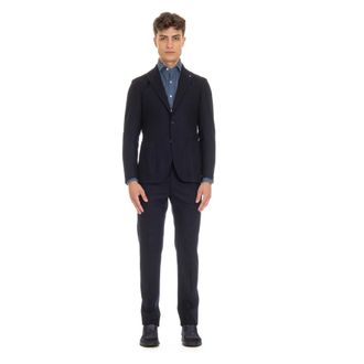 Tagliatore Blaues Flanellkleid mit aufgesetzten Taschen - - Suits - Herren - Blau - S