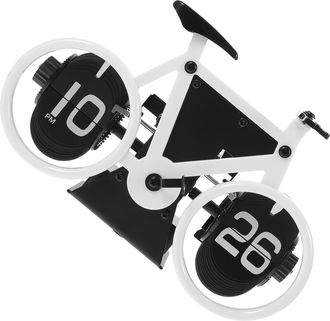 NUOBESTY Vintage Fahrrad Tischuhr Wei&szlig; Antike Stil Uhr mit Retro Design Ger&auml;uschlos Langlebig Schadstofffrei Schreibtisch Dekoration f&uuml;r Wohnzimmer B&uuml;ro