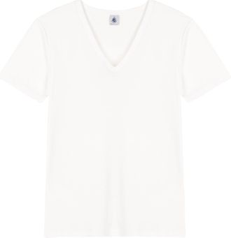 Petit Bateau Damen A0AKF T-Shirt, Ecume, M