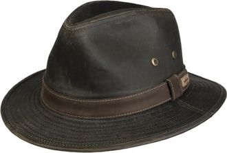 Stetson Chapeau en Tissu Sri Lanka Traveller Homme - Coton avec Bandeau Cuir, Cuir Printemps-ete Ete Hiver - XXL (62-63 cm) Marron Fonce