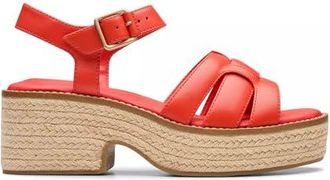 Clarks Femme Coledale Strap Sandales, Rouge Vif (Lea), 38.5 EU