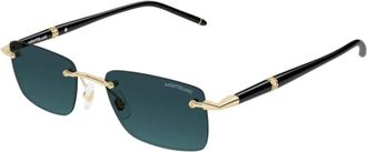 Montblanc Montblanc, unisex, Accessoires, Jaune, Taille: 54 MM Rectangle Lunettes de soleil