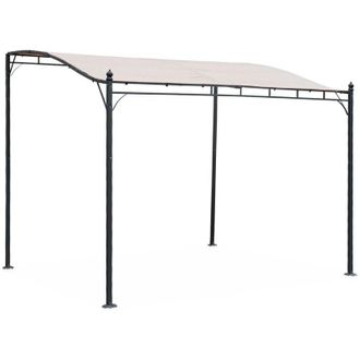 Sweeek Pergola adoss&eacute;e 3x2.5m - Brestum - Toile beige - Pergola murale